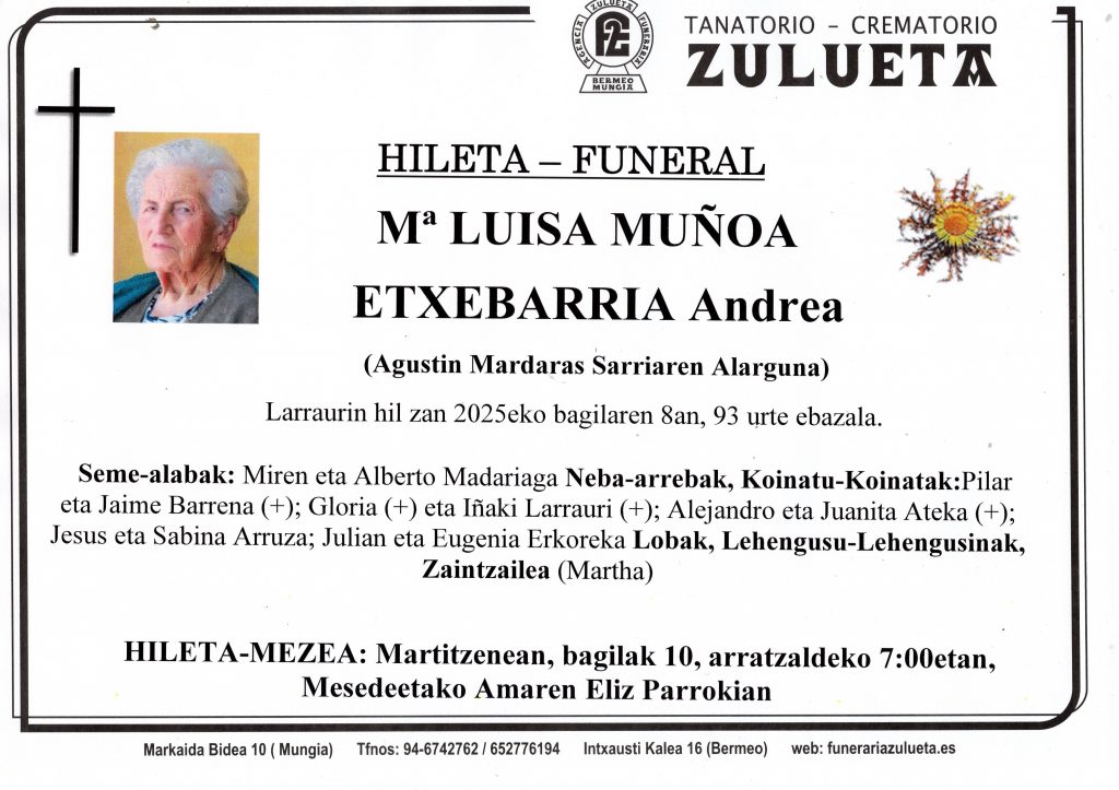 Esquelas - Funeraria Zulueta